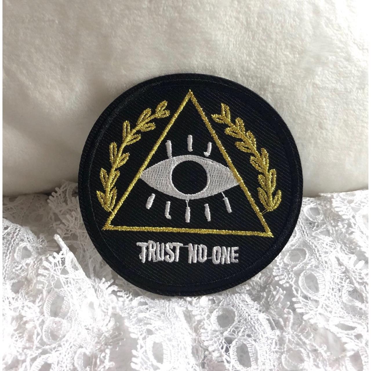 Iron on Patch Trust No One eye -E Brand... - Depop