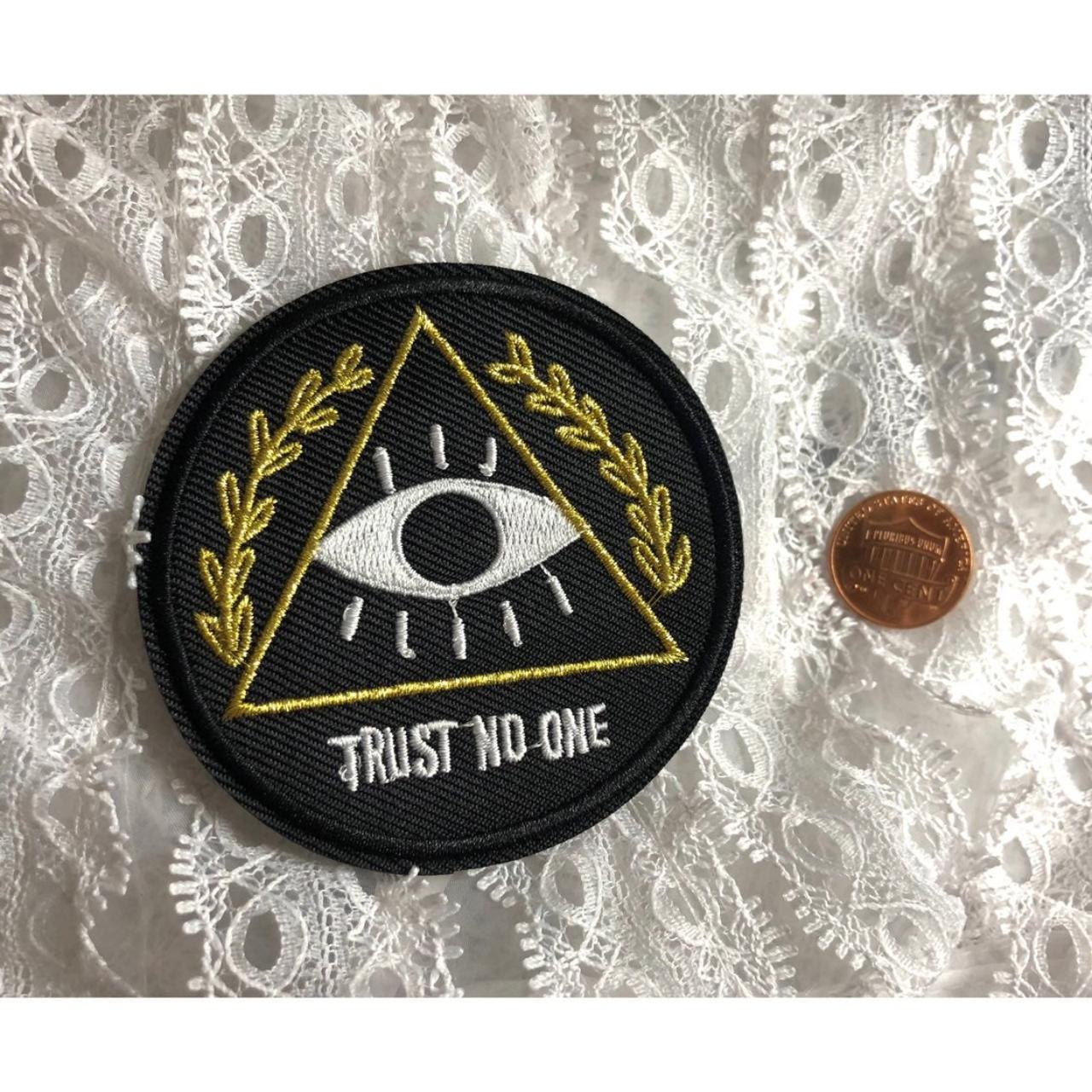Iron on Patch Trust No One eye -E Brand... - Depop