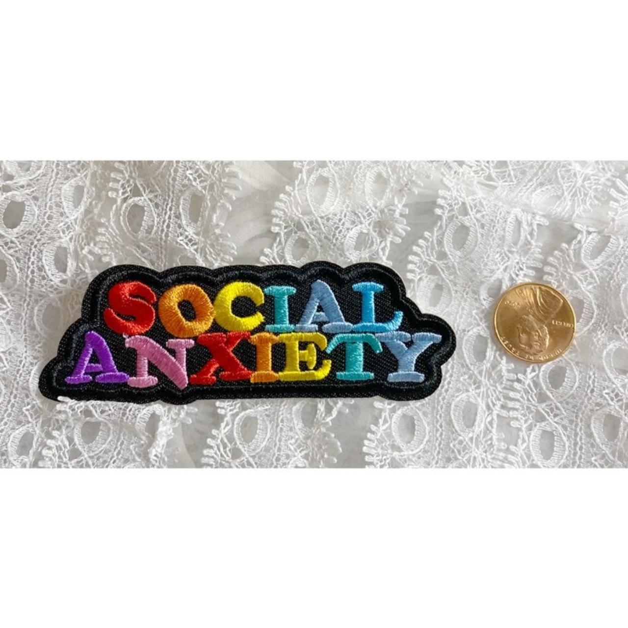 Iron on patch Social anxiety Brand new Measurement:... - Depop