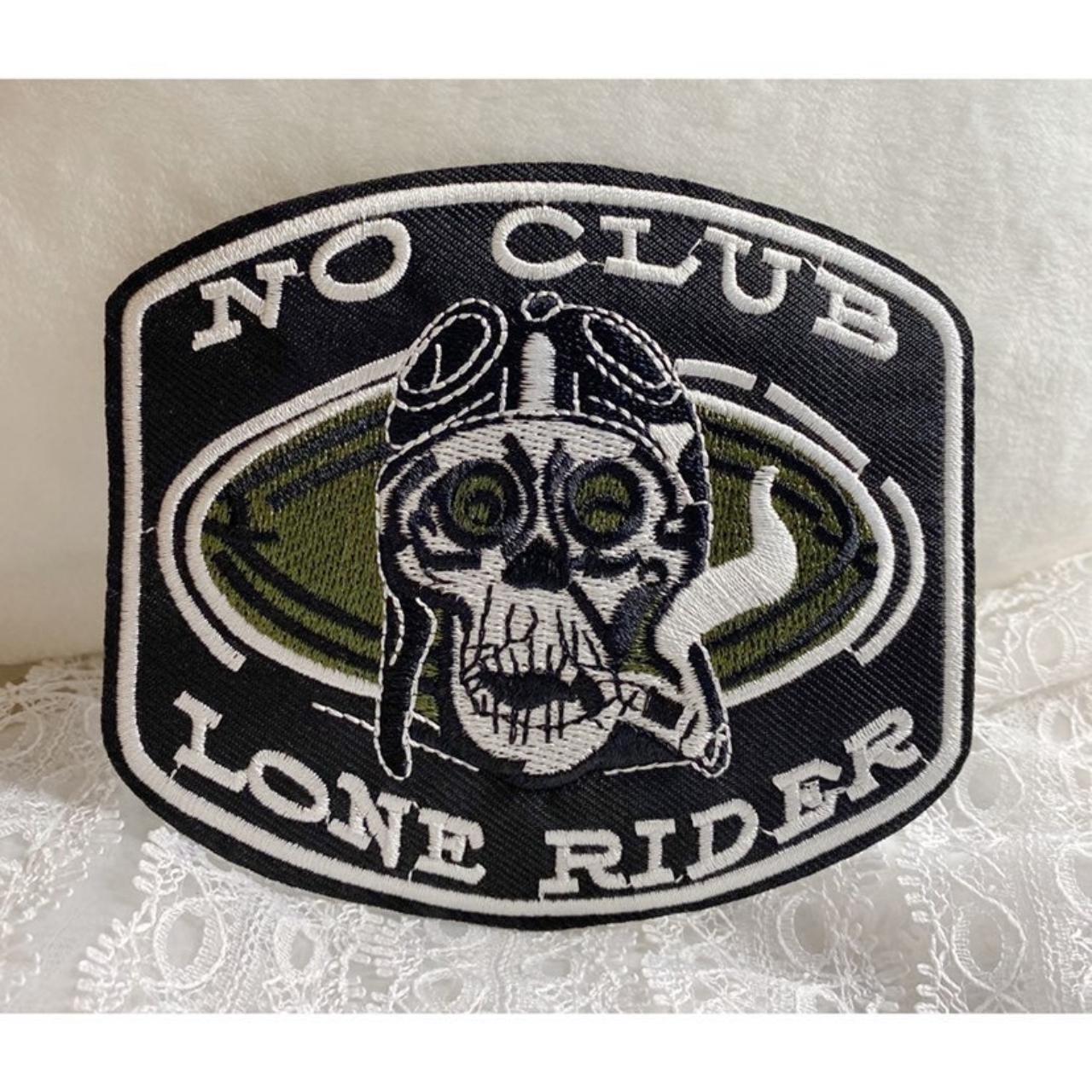 Iron on Patch No club lone rider skull-F Brand... - Depop