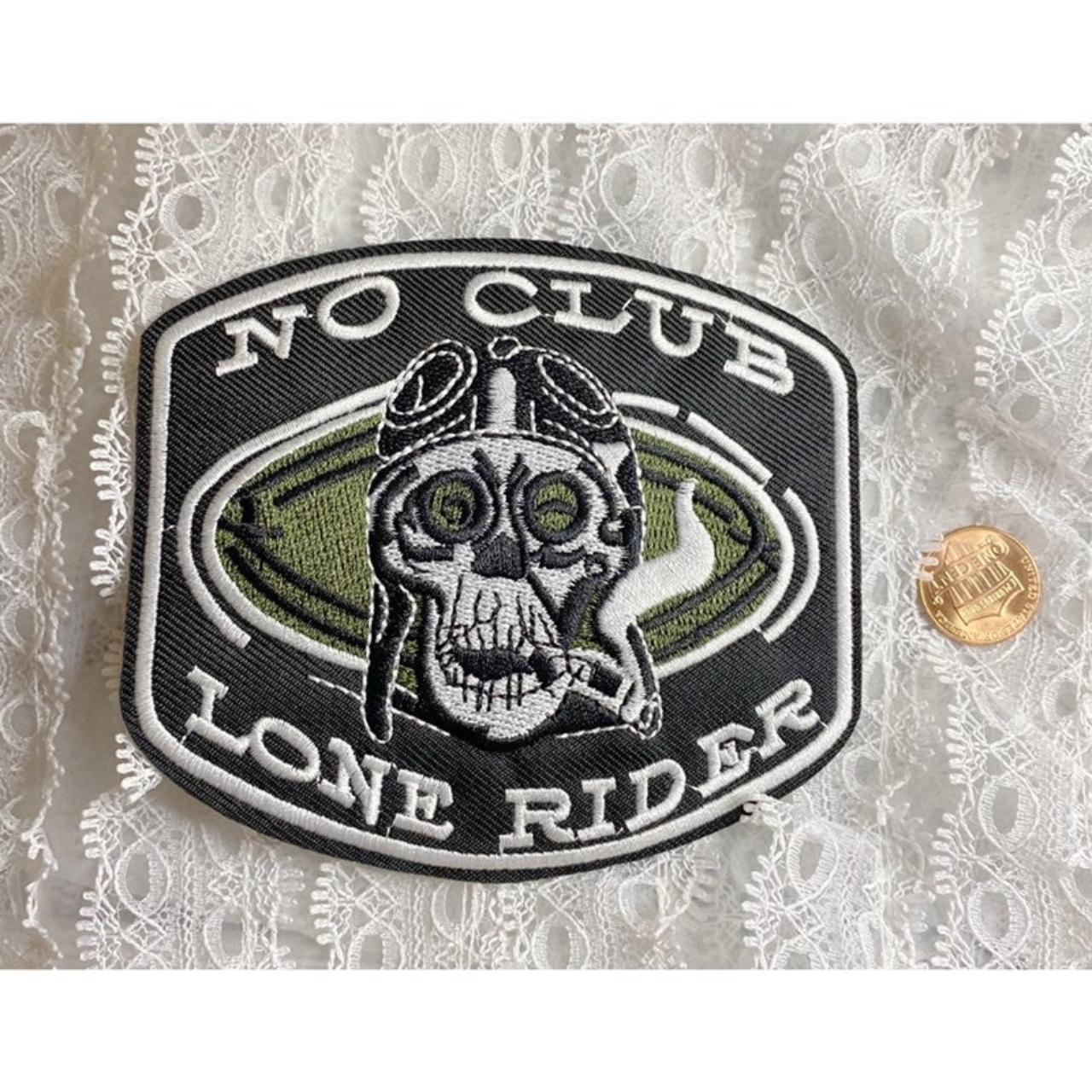 Iron on Patch No club lone rider skull-F Brand... - Depop