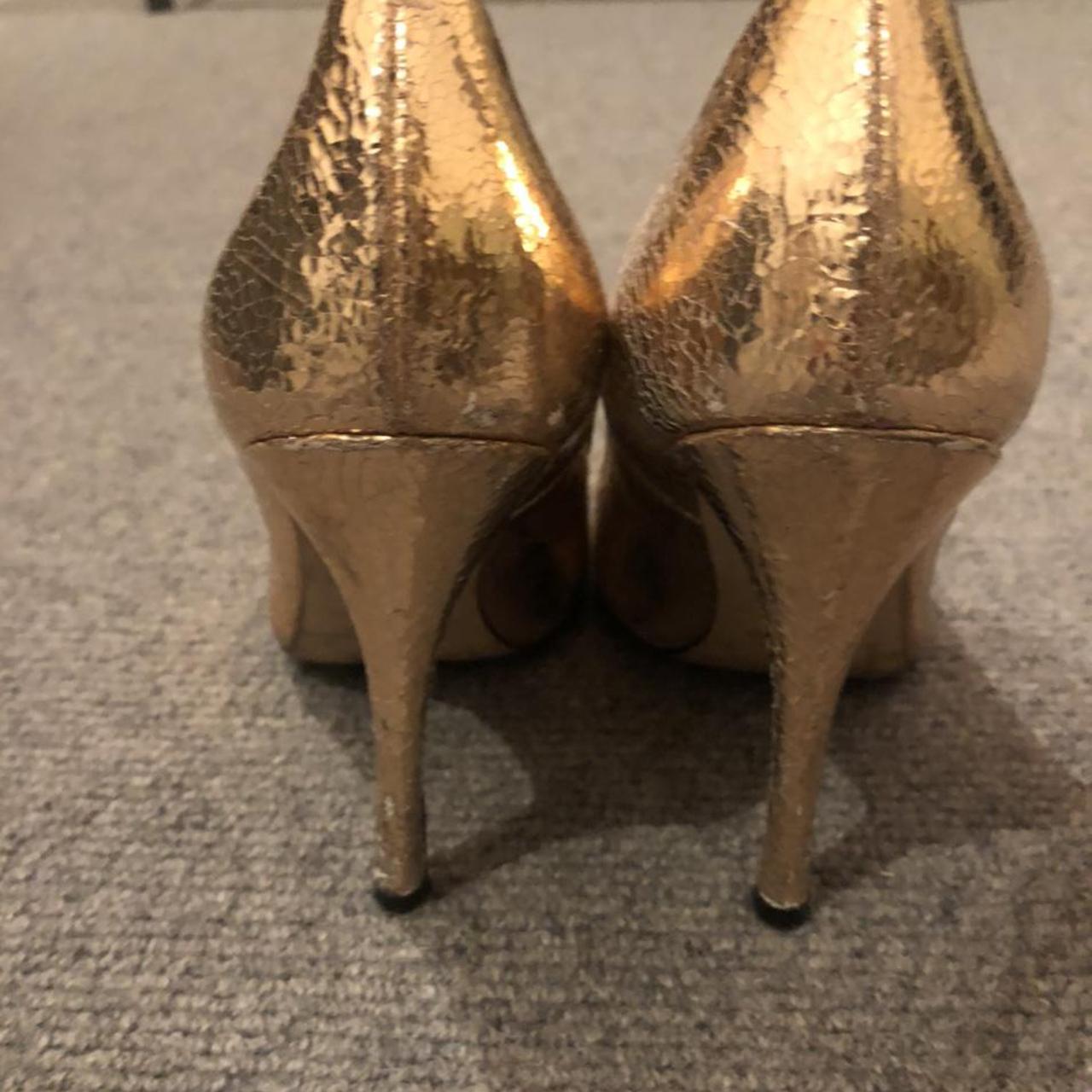 Copper metallic stiletto heels, great condition! - Depop