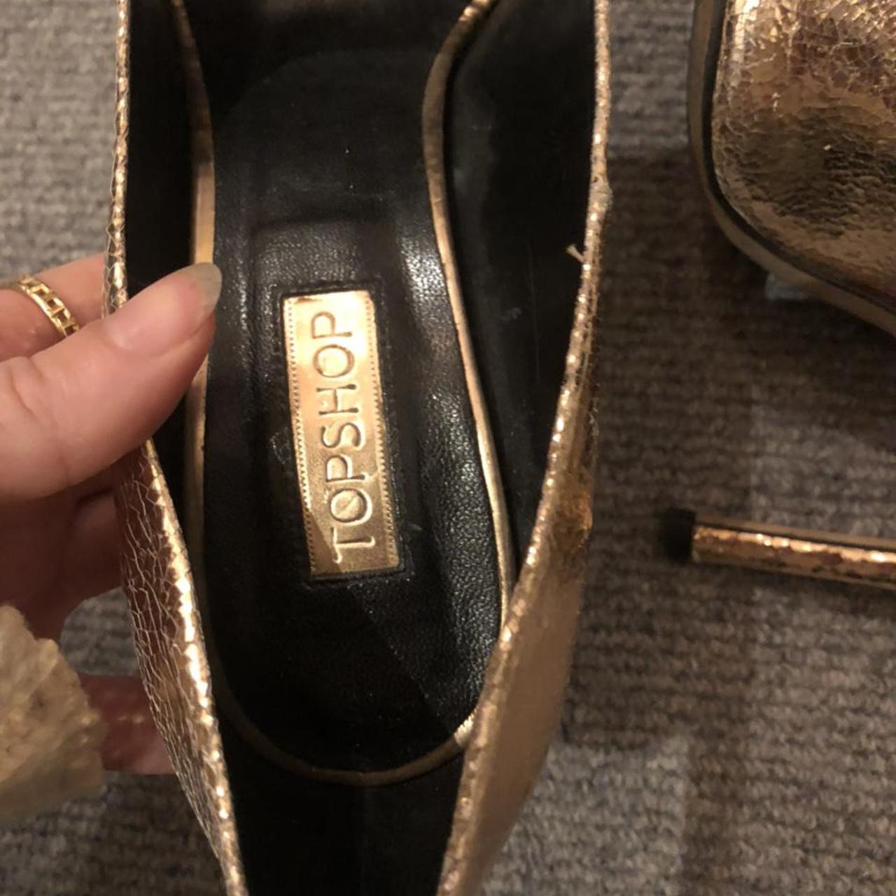 Copper metallic stiletto heels, great condition! - Depop