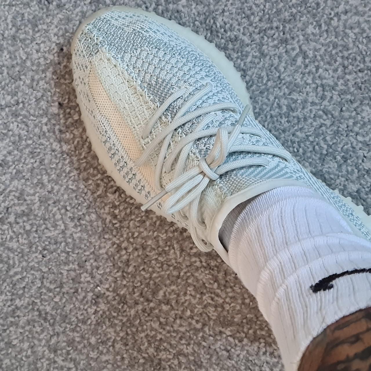 Yeezy Men's White and Silver | Depop