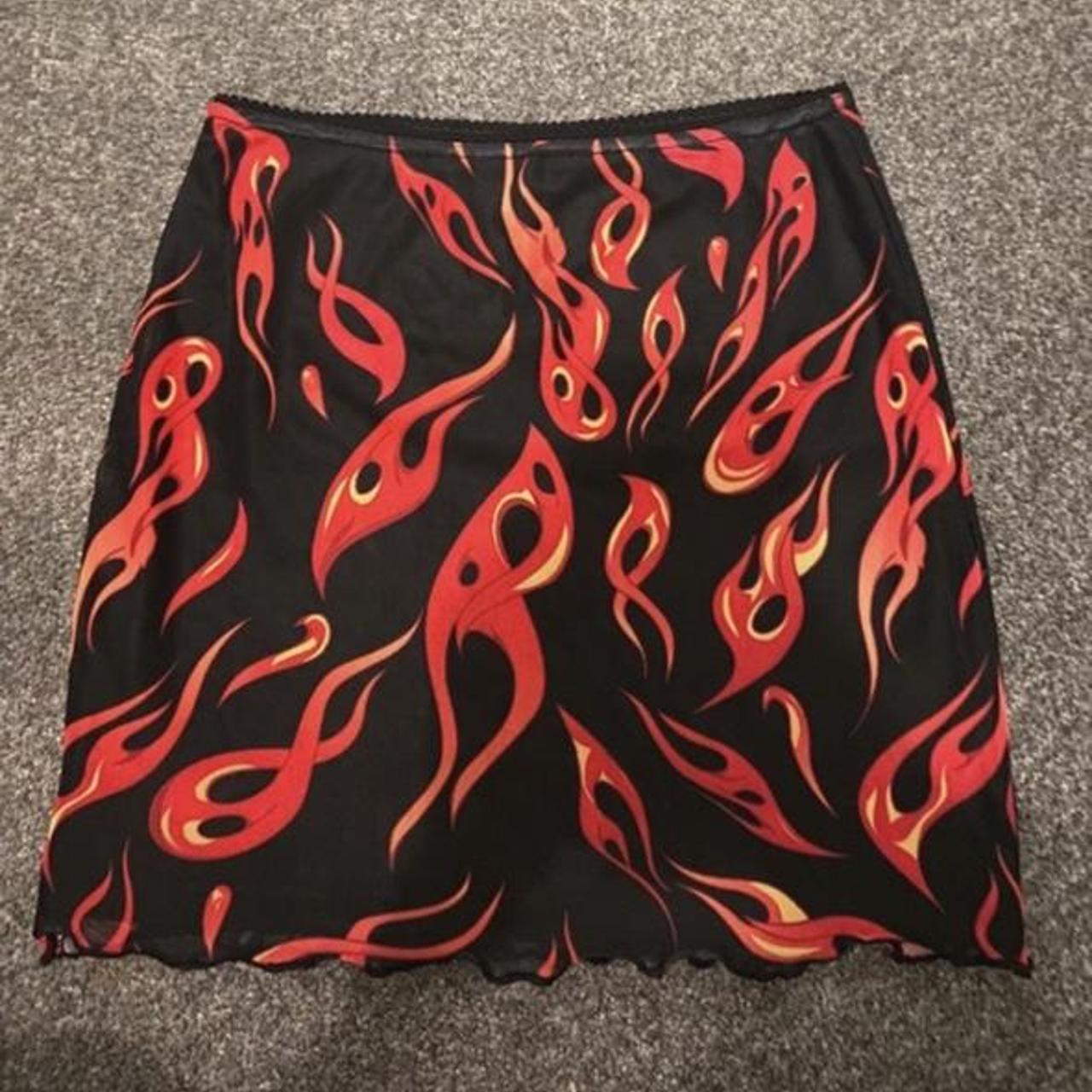 Fire mesh mini skirt 🔥 Worn once Fit a 6/8 - Depop