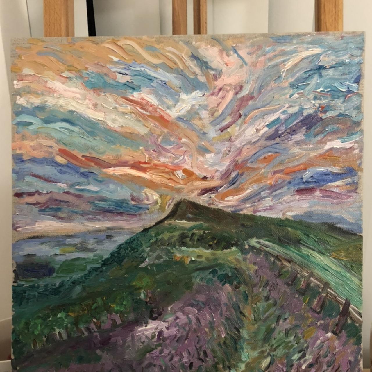 Roseberry Topping North Yorkshire oil painting print... - Depop