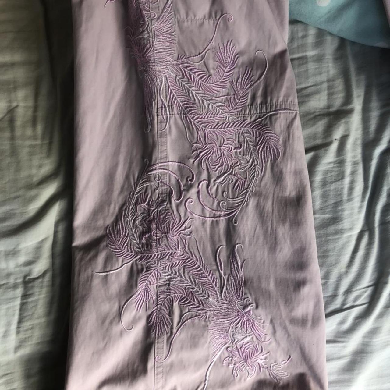 Old label primark baby pink embroidered cargo... - Depop