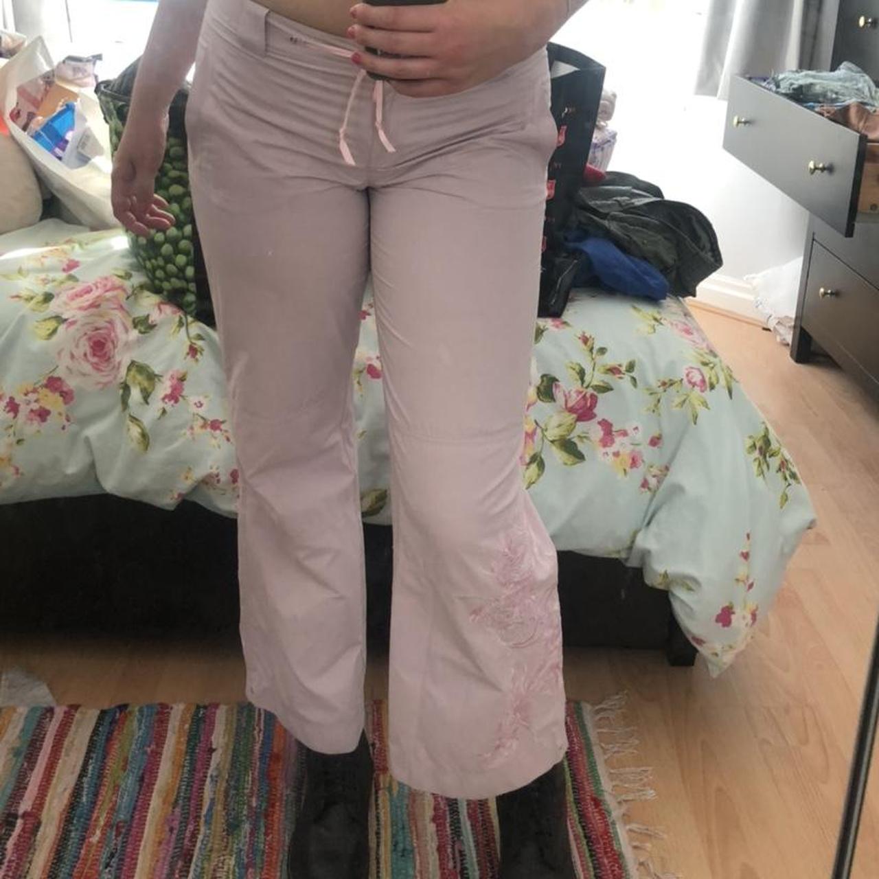 Old label primark baby pink embroidered cargo... - Depop