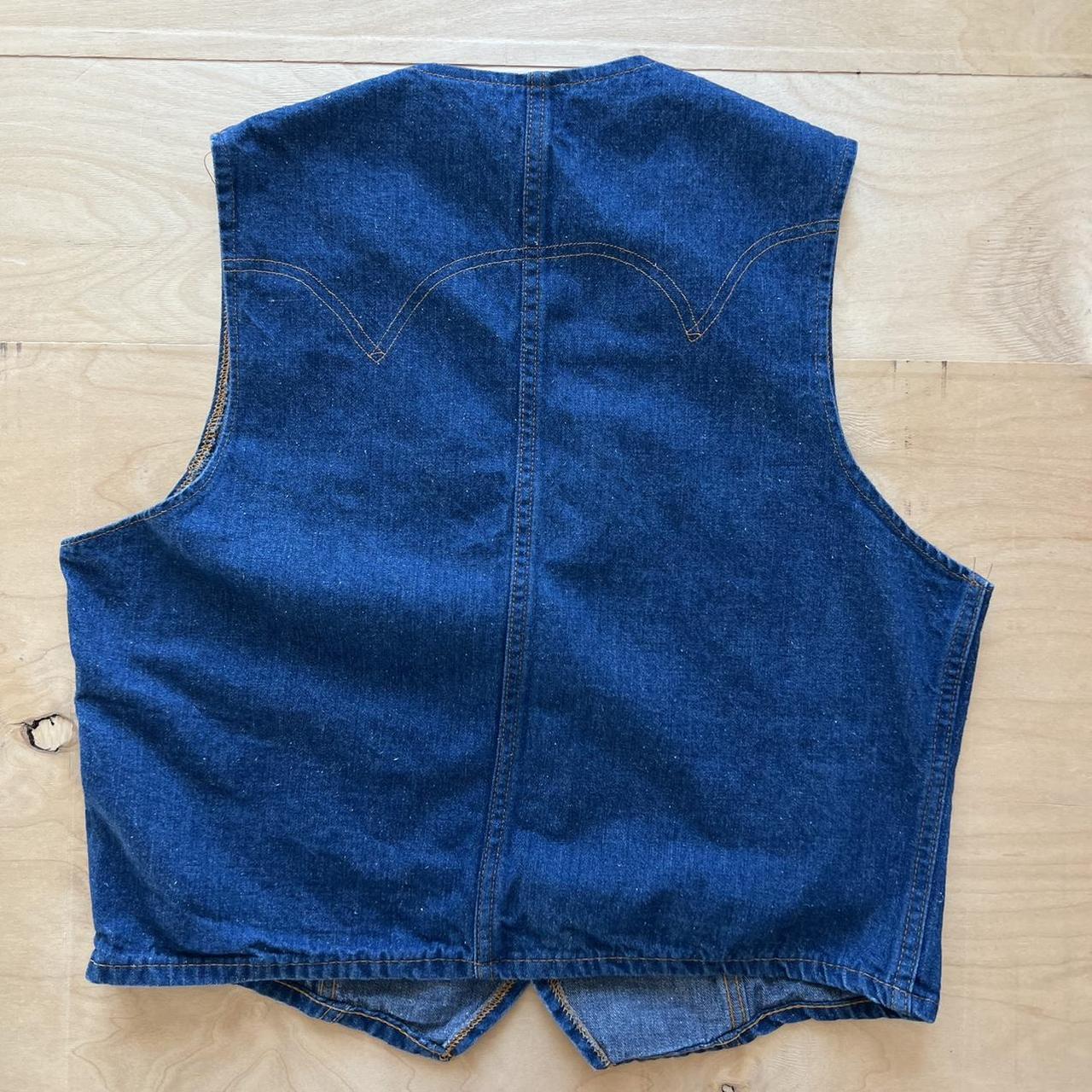 Vintage Levis Fresh Produce Vest Large 70s Denim... - Depop