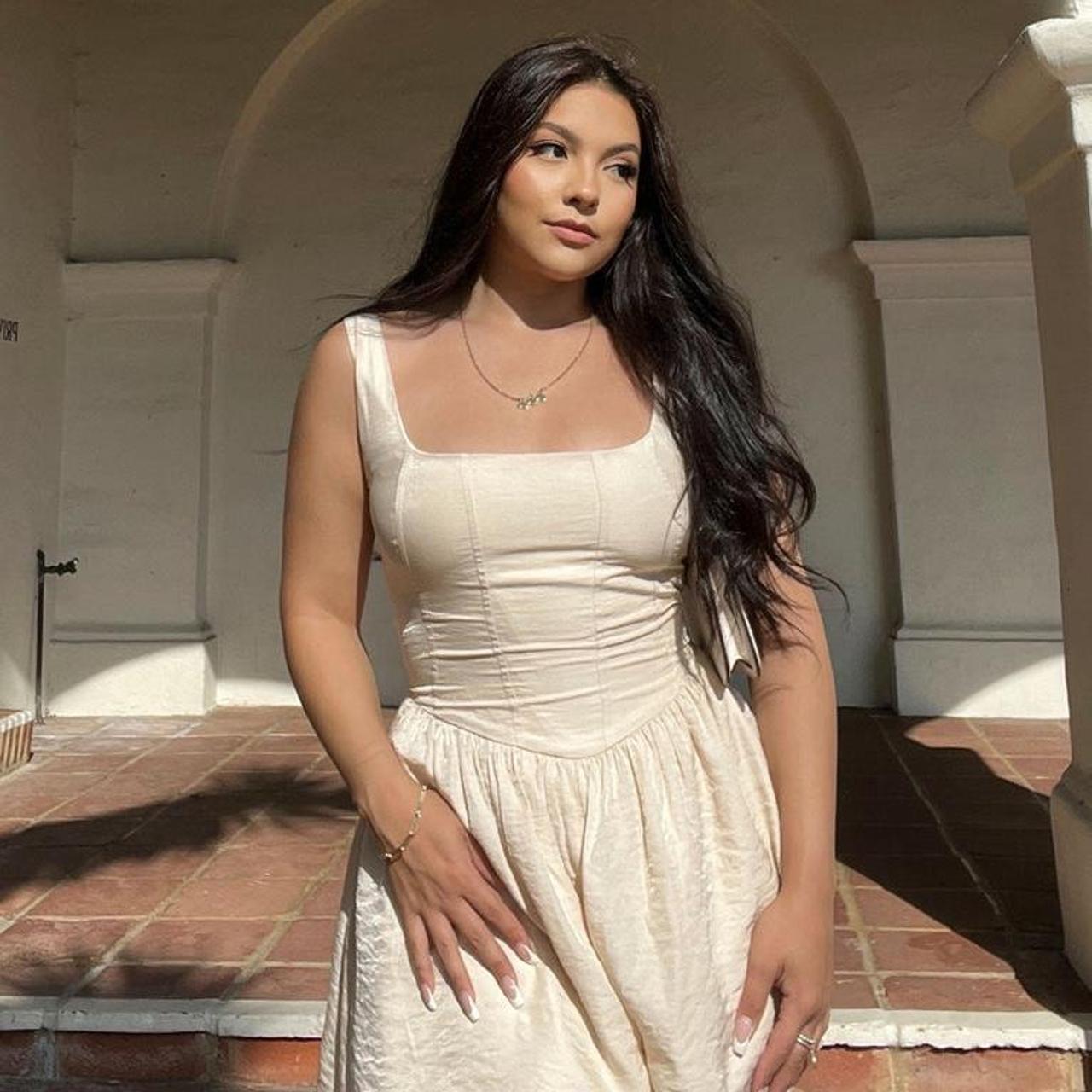 Princess Polly Judson Romper in cream in size 14... - Depop