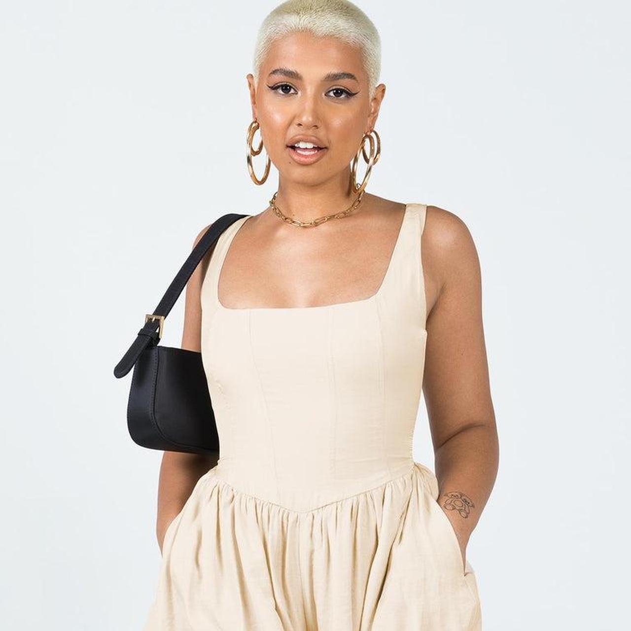 Princess Polly Judson Romper in cream in size 14... - Depop