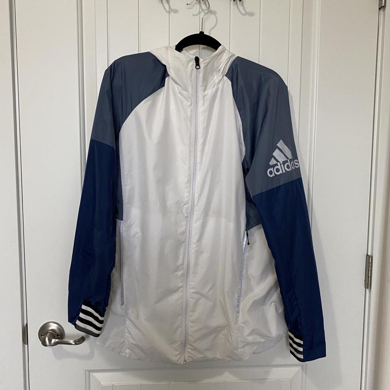 ADIDAS BLUE/WHITE COLOR BLOCK WINDBREAKER Men’s... - Depop