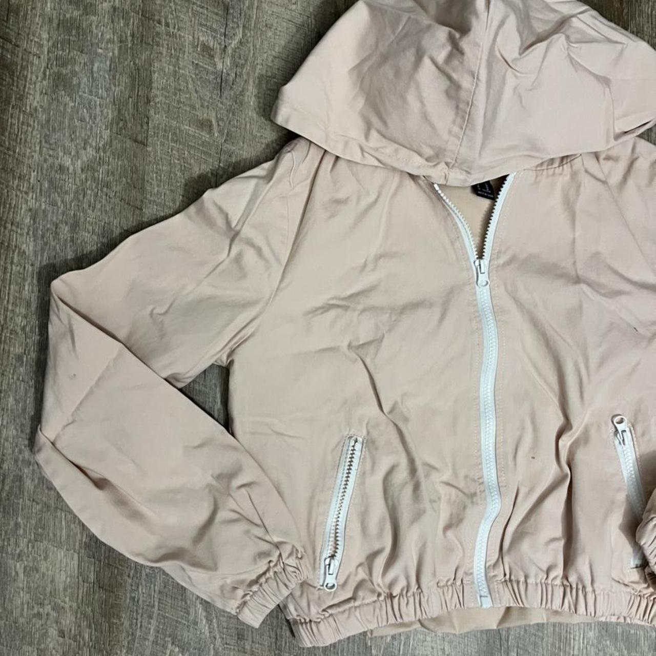 Pale pink zip up jacket - a little more pink in... - Depop