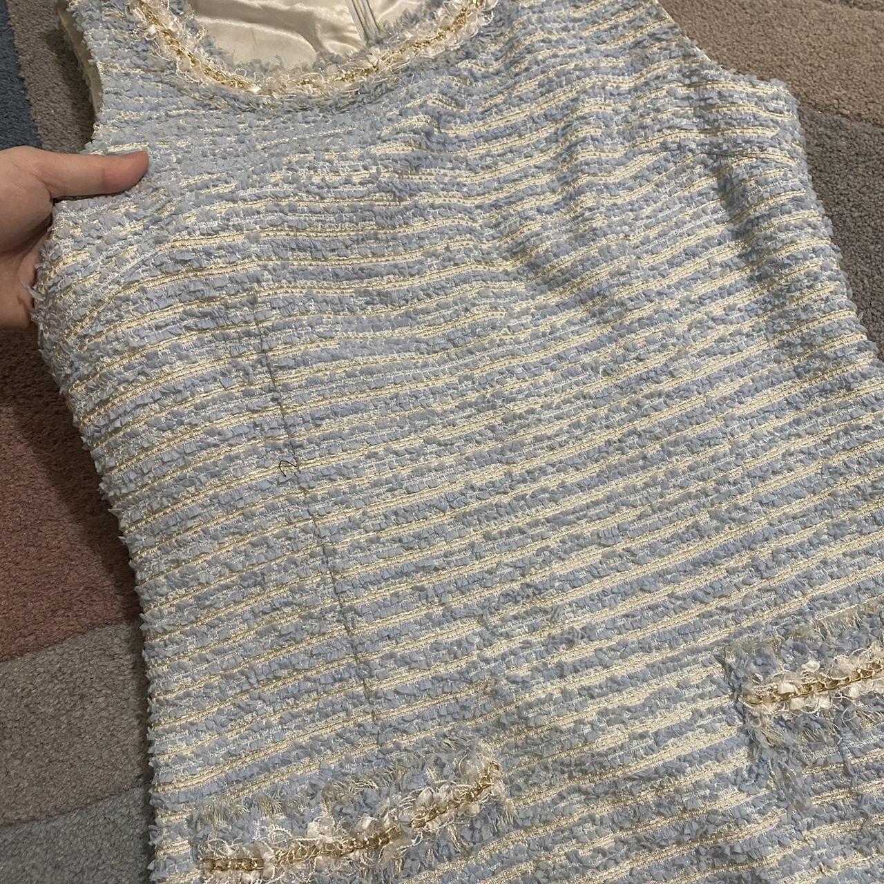 Osa cute baby blue light tweed fabrics dress -sold... - Depop