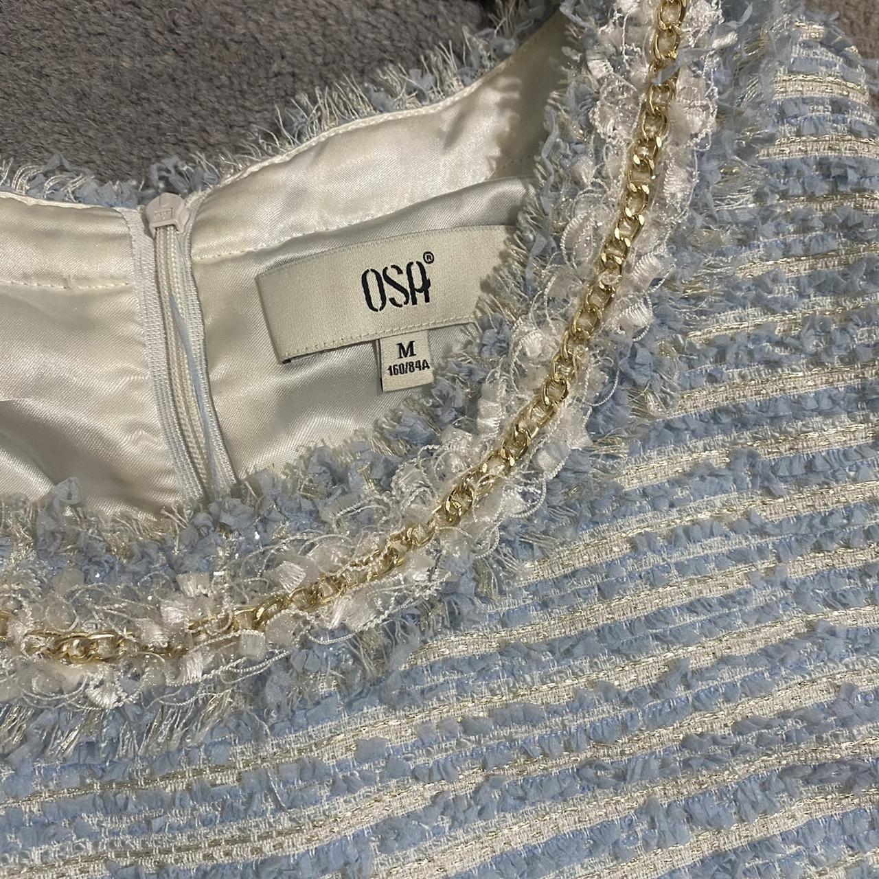 Osa cute baby blue light tweed fabrics dress -sold... - Depop