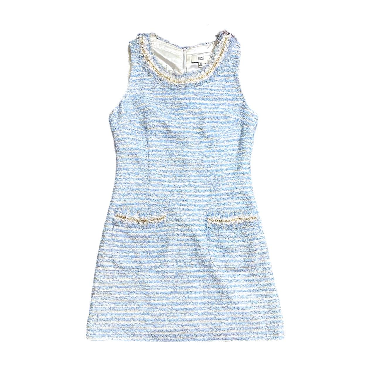 Osa cute baby blue light tweed fabrics dress -sold... - Depop