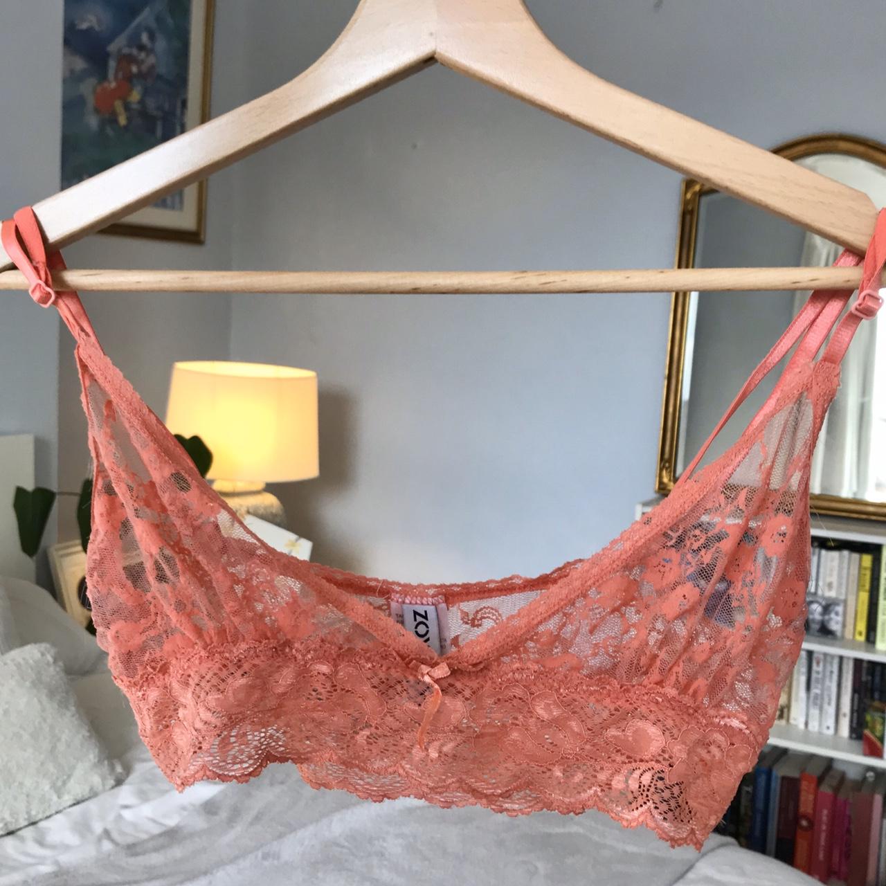 Light orange / salmon bra / bralet. Available in... - Depop