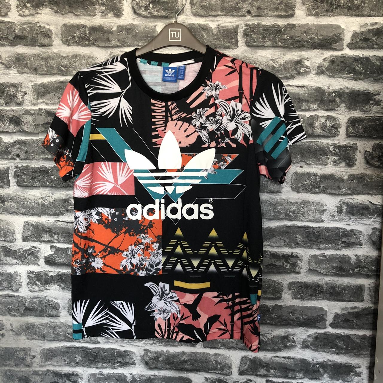 Floral pattern Adidas originals t shirt Size... - Depop