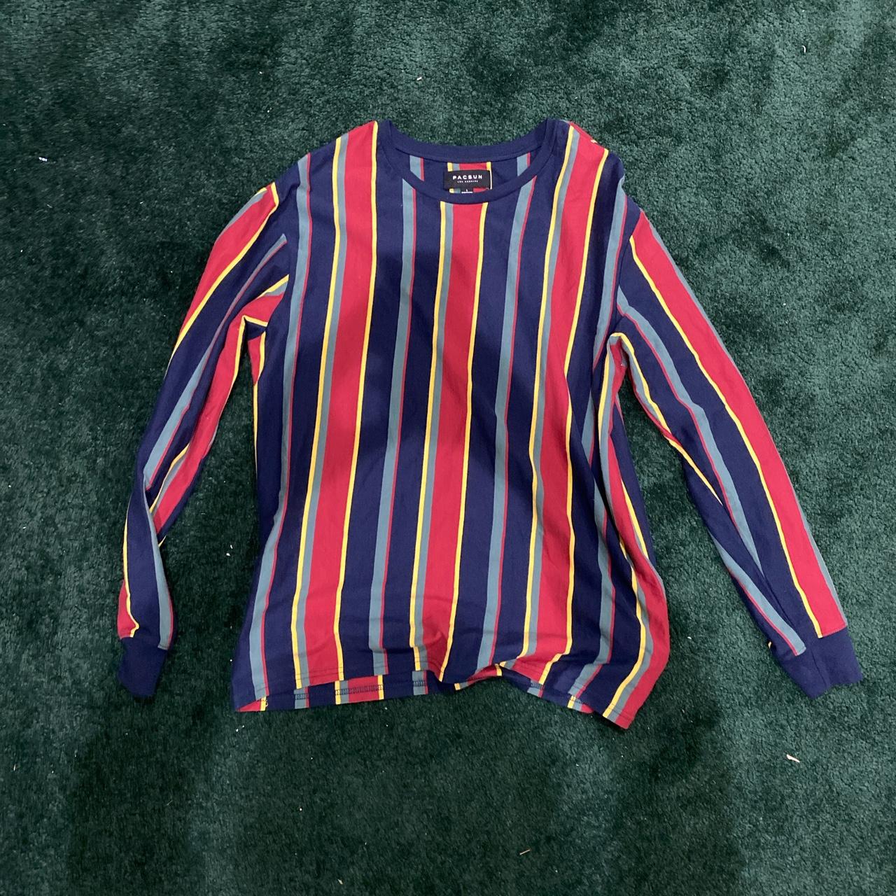 Pacsun stripped long sleeve shirt kinda ugly but in... - Depop