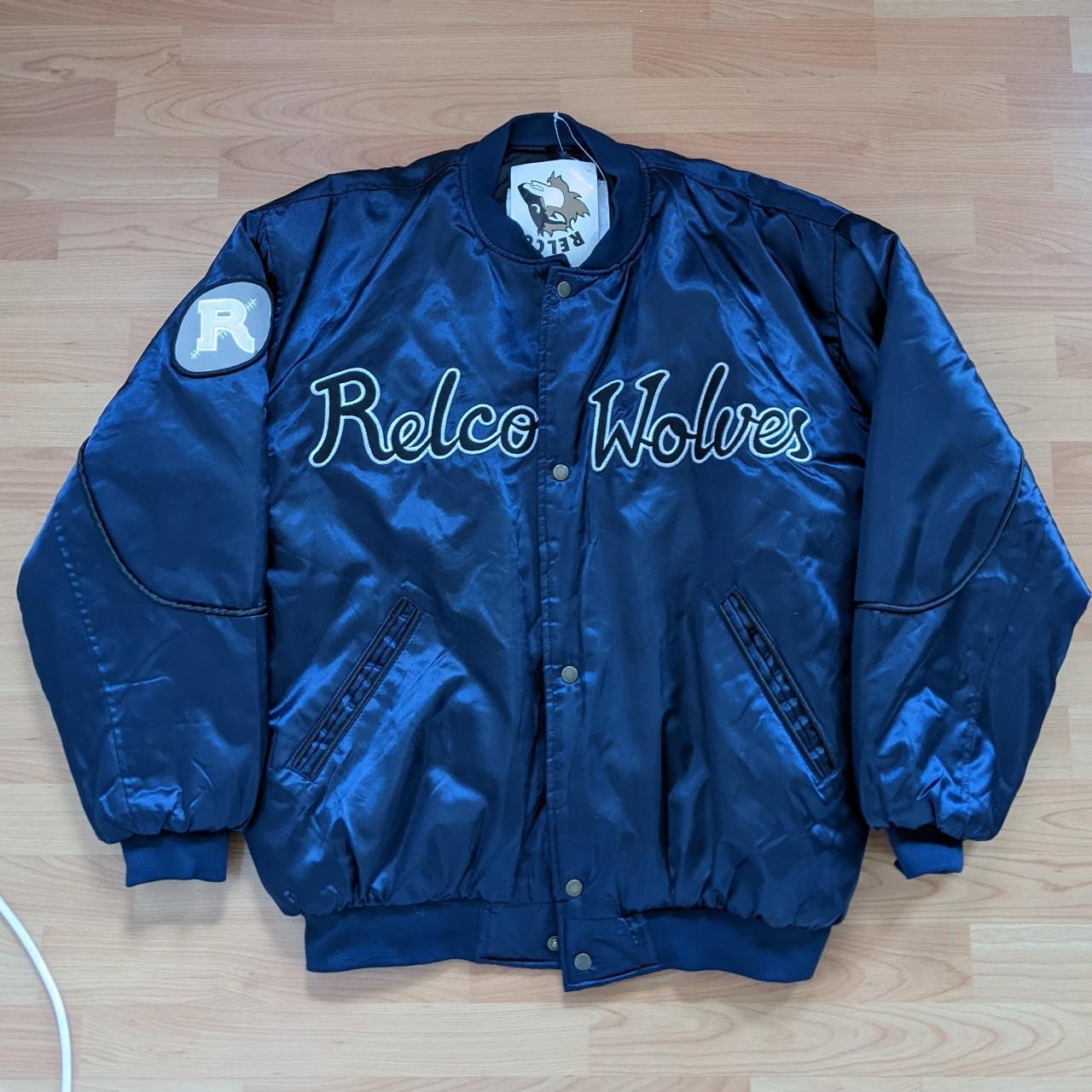 Relco Wolves vintage style bomber jacket Men's... - Depop