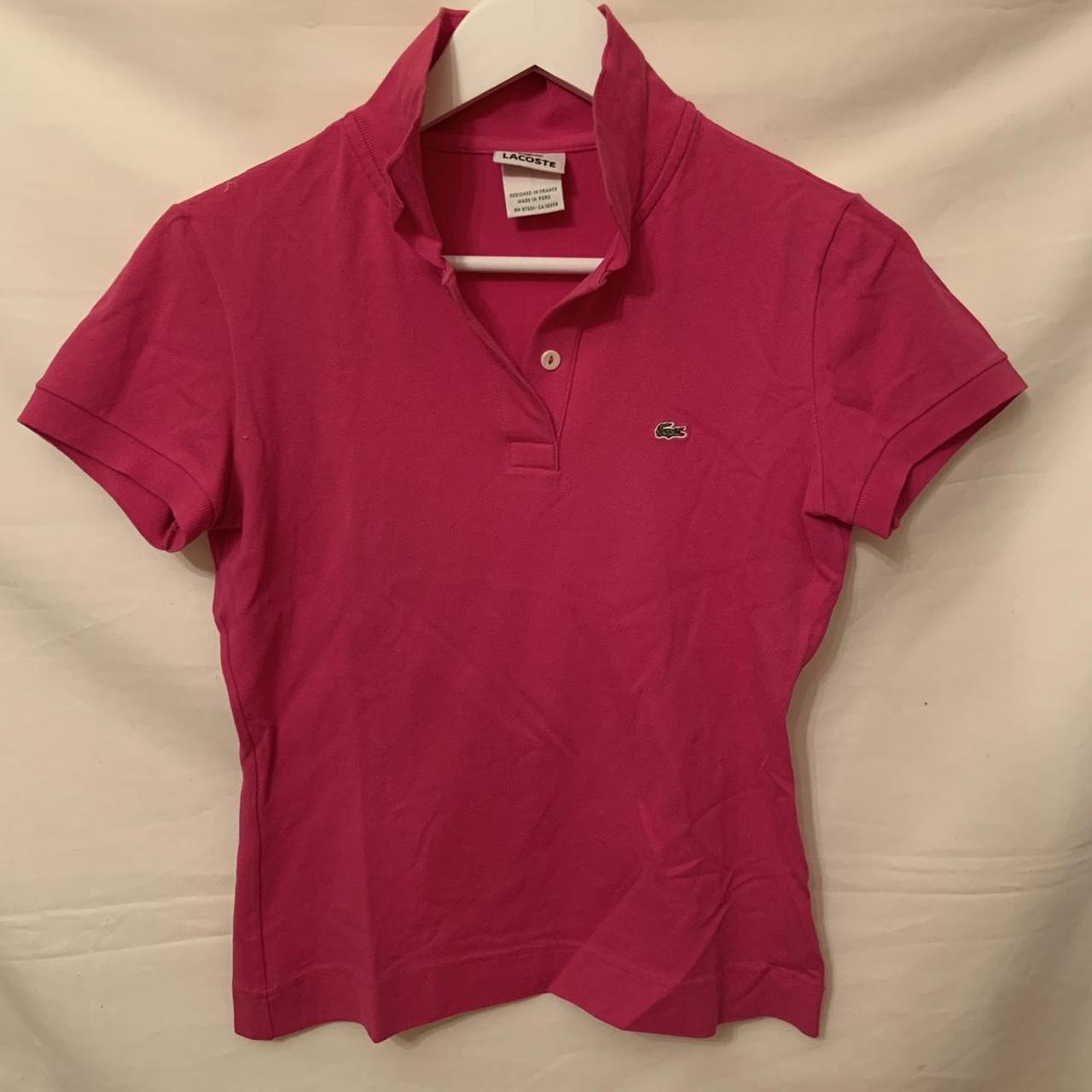 Hot pink Lacoste polo. Size 38, but quite small.... - Depop
