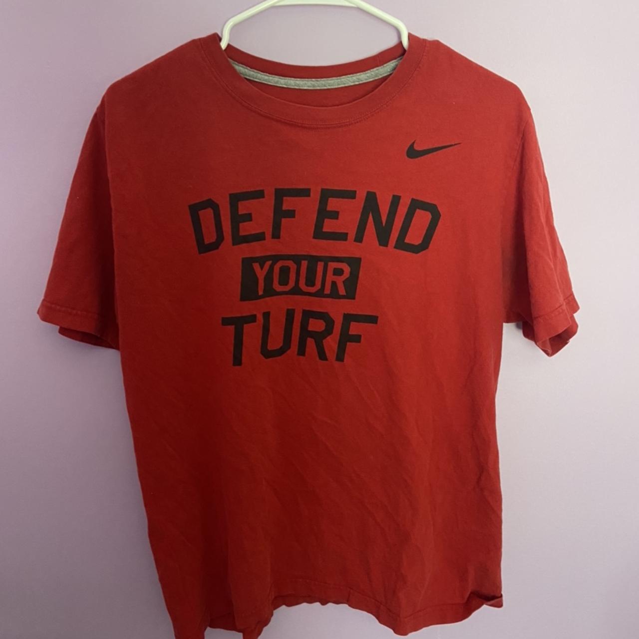 Defend your turf red Nike shirt Men’s size M #Nike... - Depop
