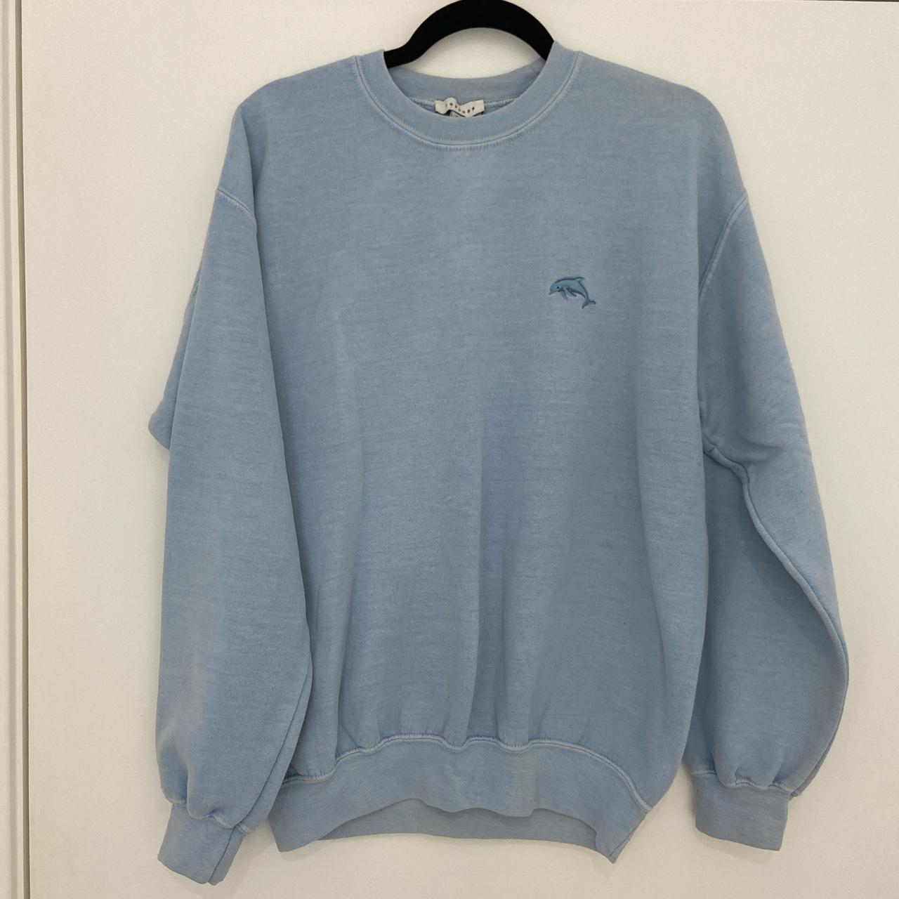 TOPSHOP Baby blue dolphin logo sweatshirt Has been... - Depop