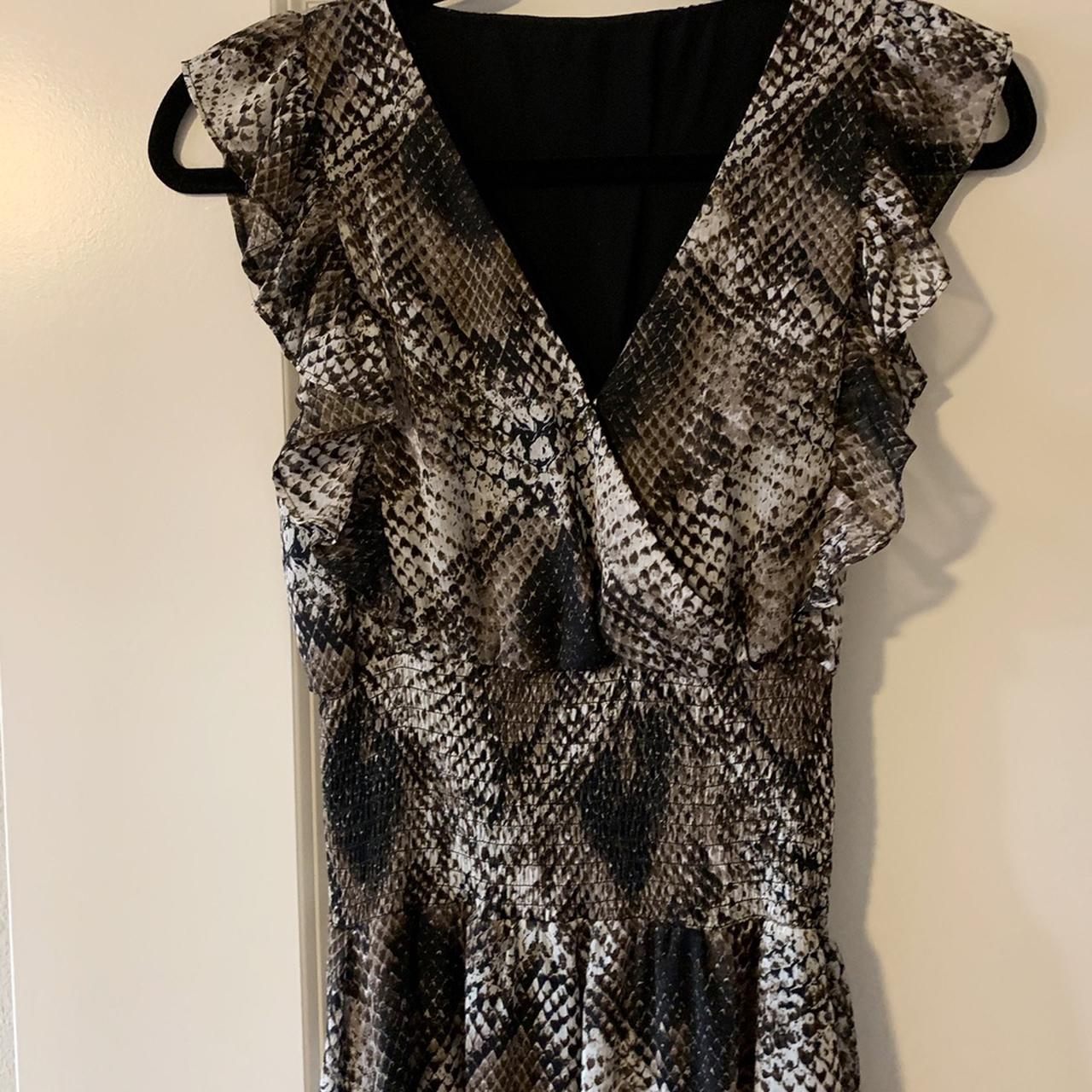 Snake Python flutter sleeve maxi dress. Elastic... - Depop