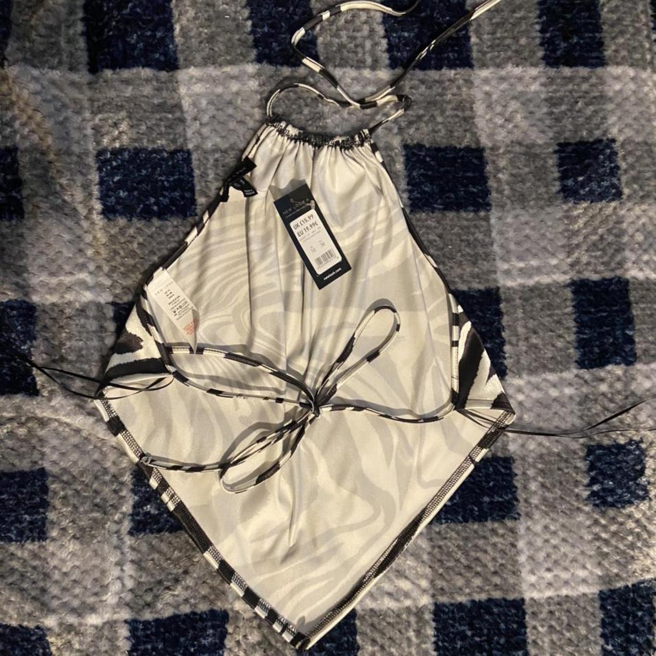 New look Zebra print triangle top Tie back. Brand... - Depop