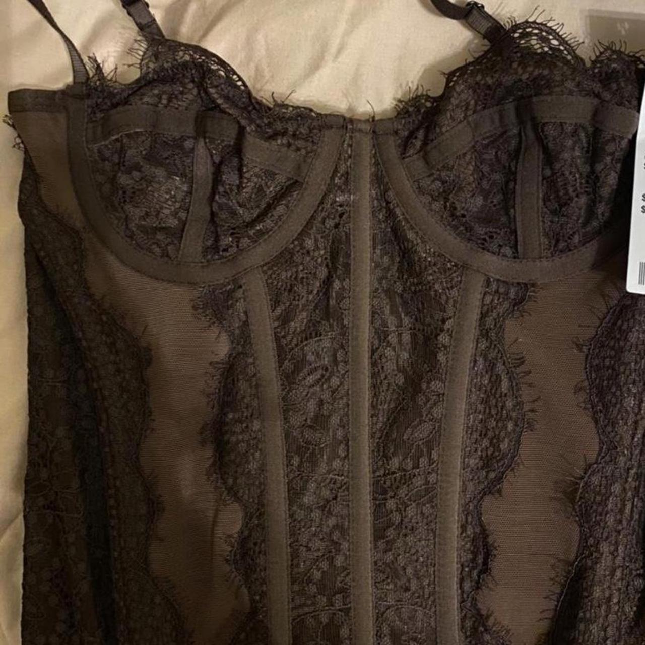 Urban Outfitters Modern Love Corset In Brown Depop