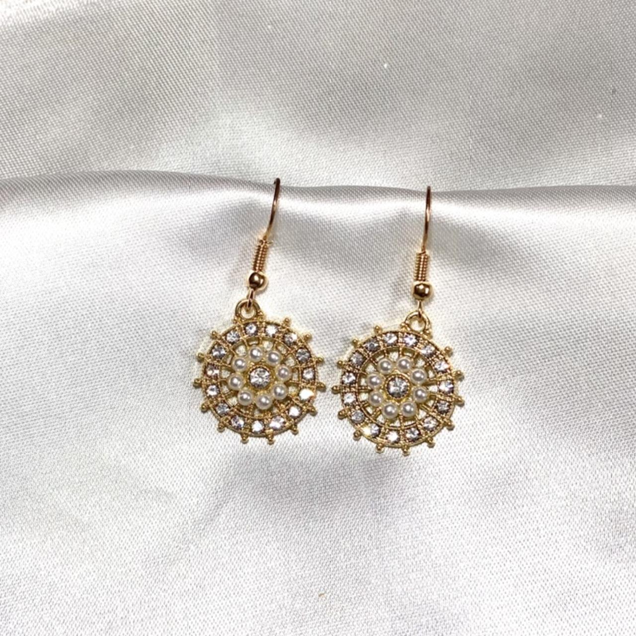 super cute gold earrings -made with 925 sterling... - Depop