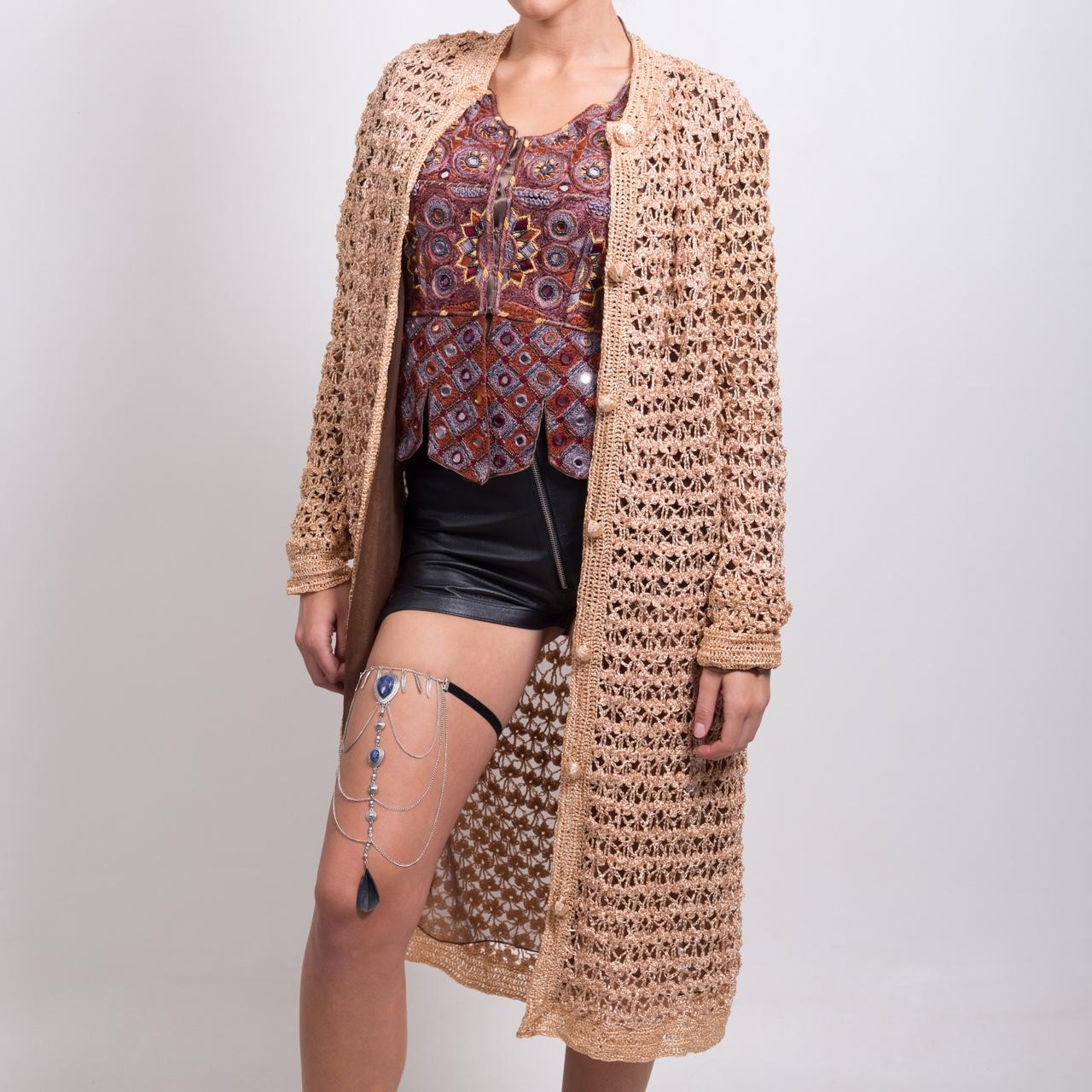 The most amazing vintage duster / overcoat. Crochet... - Depop