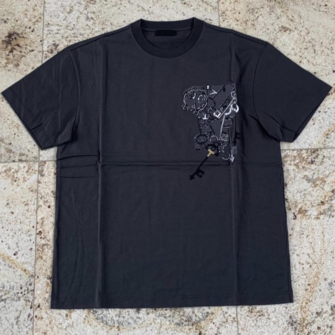 Prada Tee Keys Combo Grey Tee - Size Large Item is... - Depop