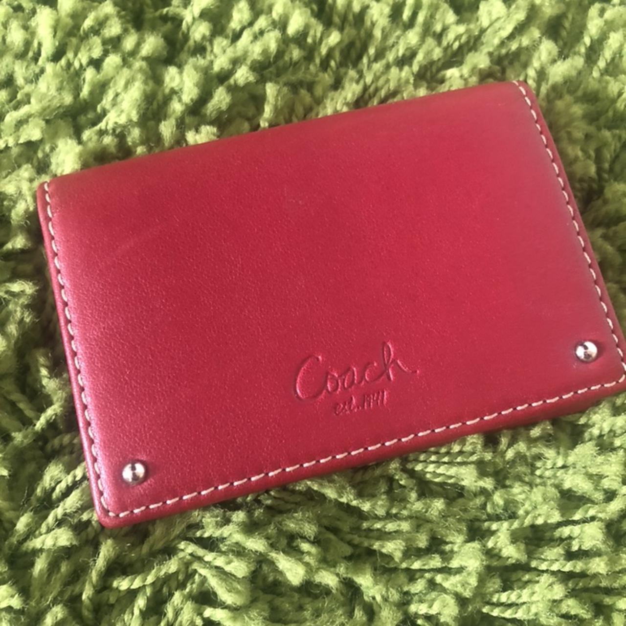 😍CUTE AF RED COACH WALLET😍 -measures 4.5in in... - Depop