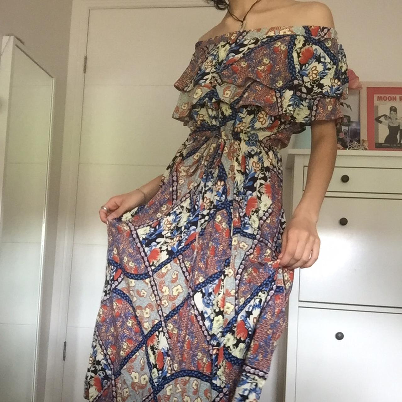 floral pattern valleygirl hippie dress perf
