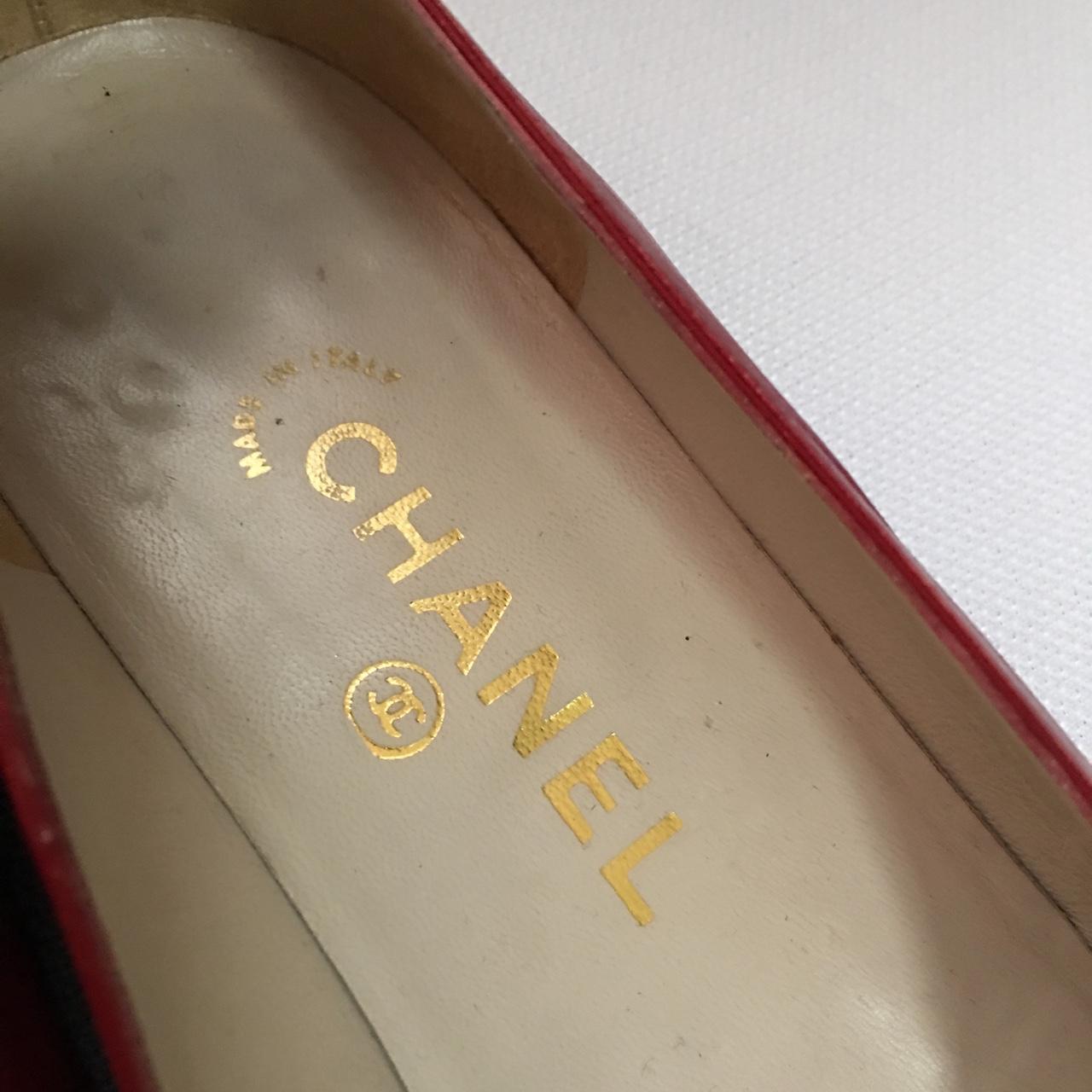 Authentic Chanel two tones red and black made in... - Depop