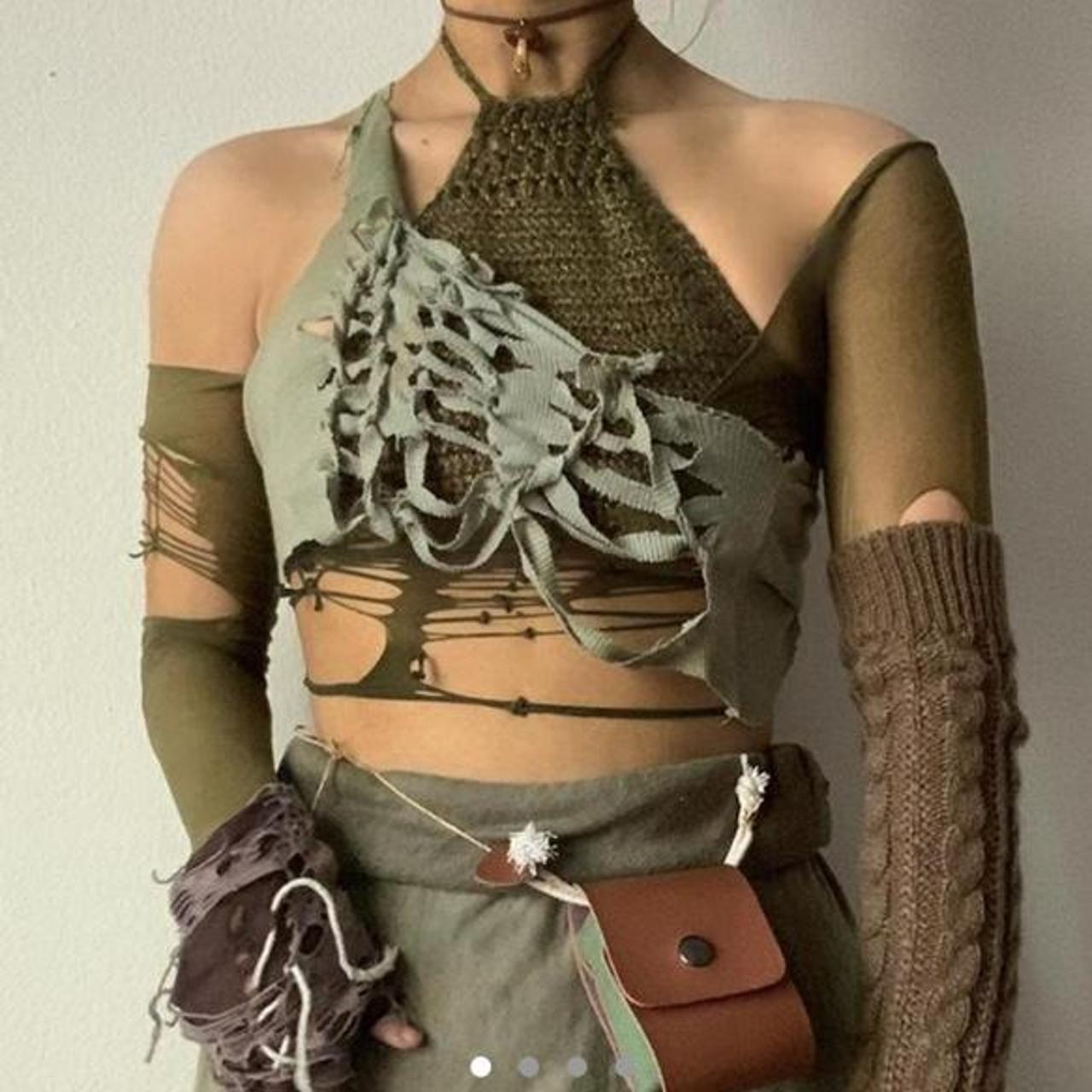 subversive grunge green mesh long sleeve this is... - Depop