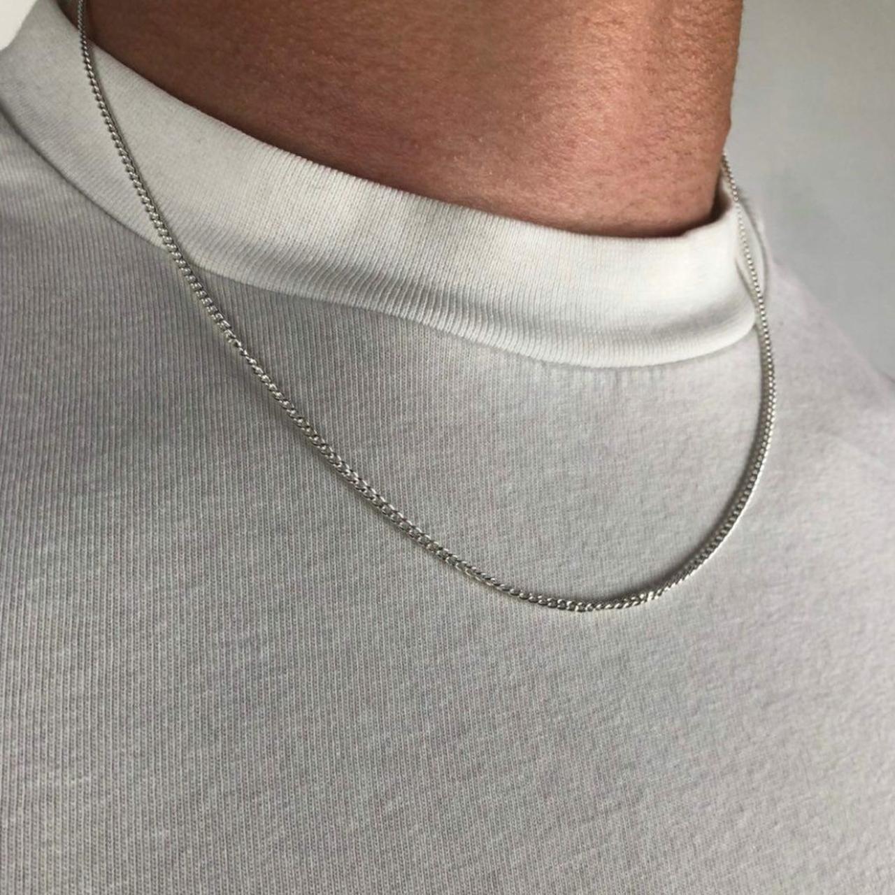 ️2mm Silver Plated Curb Chain, available in... - Depop