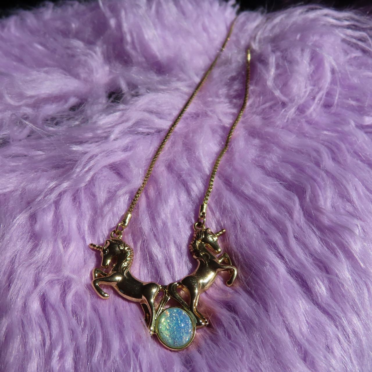 Gorgeous golden unicorn chain necklace with... - Depop