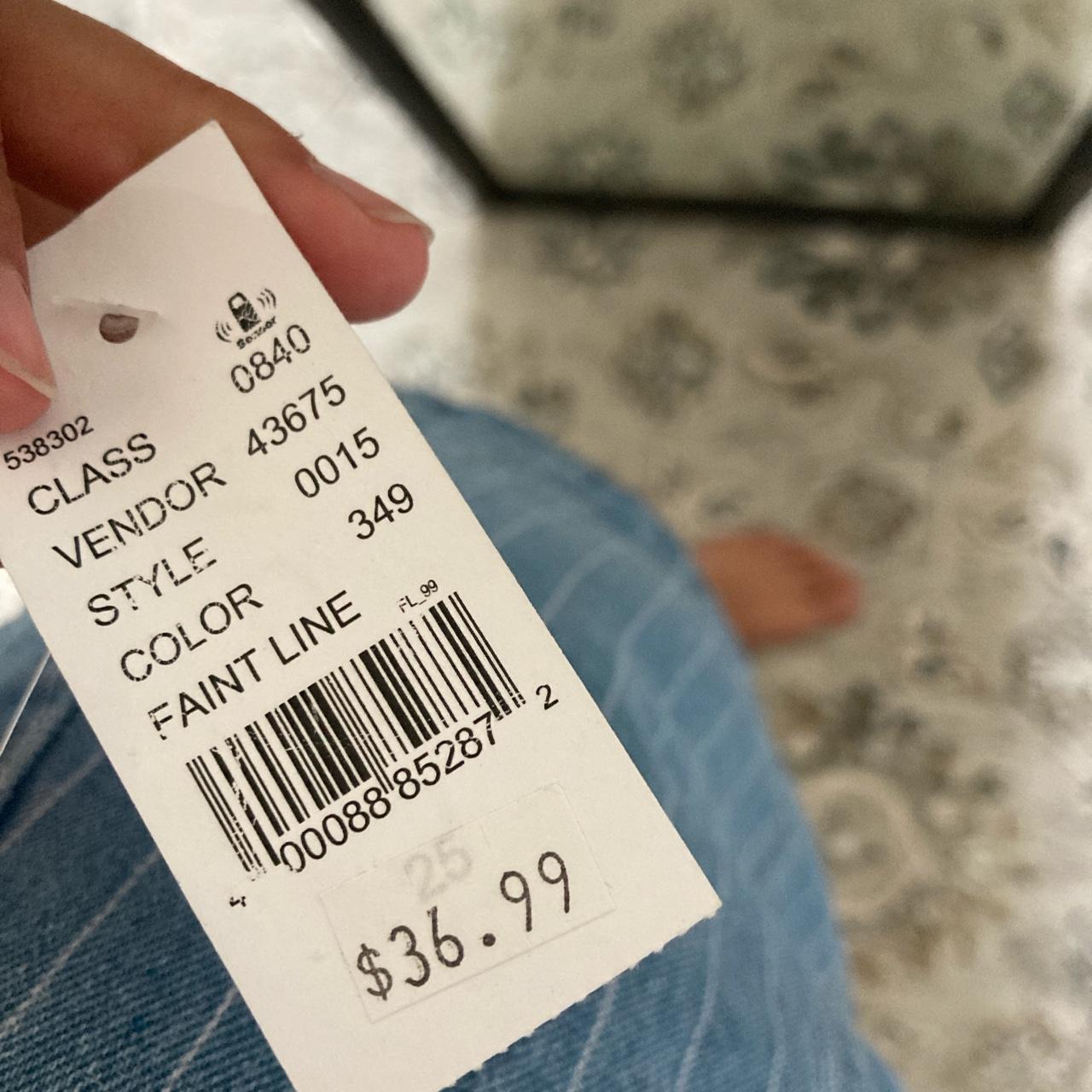 Pacsun pin striped blue denim skirt Size 25 new... - Depop