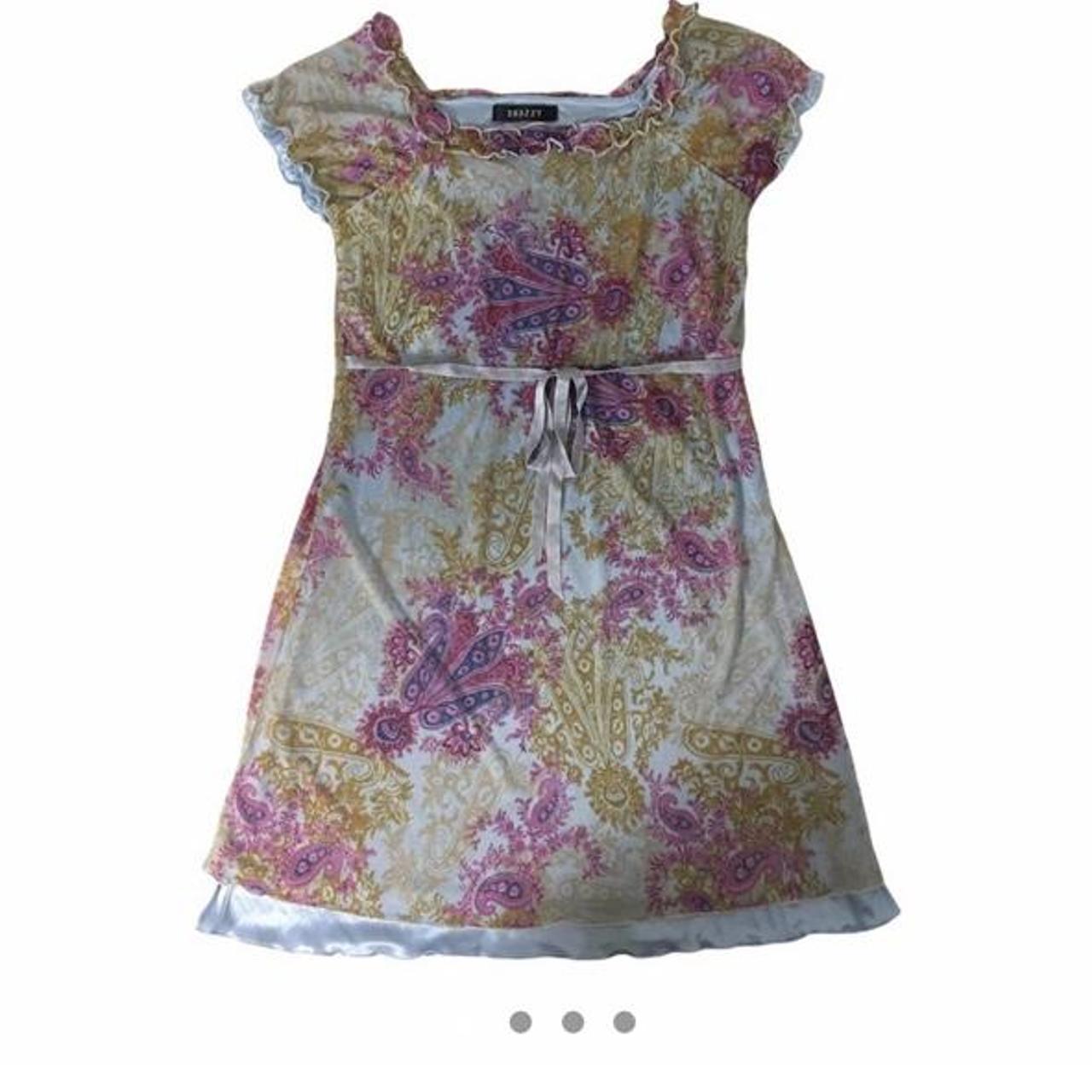 Micro mesh babydoll slip dress with funky... - Depop