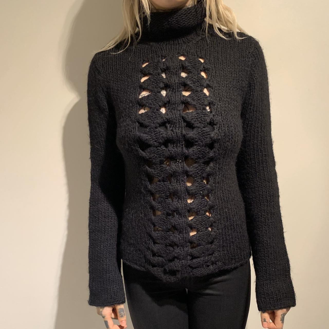 French connection jumper with woke detail cut outs... - Depop