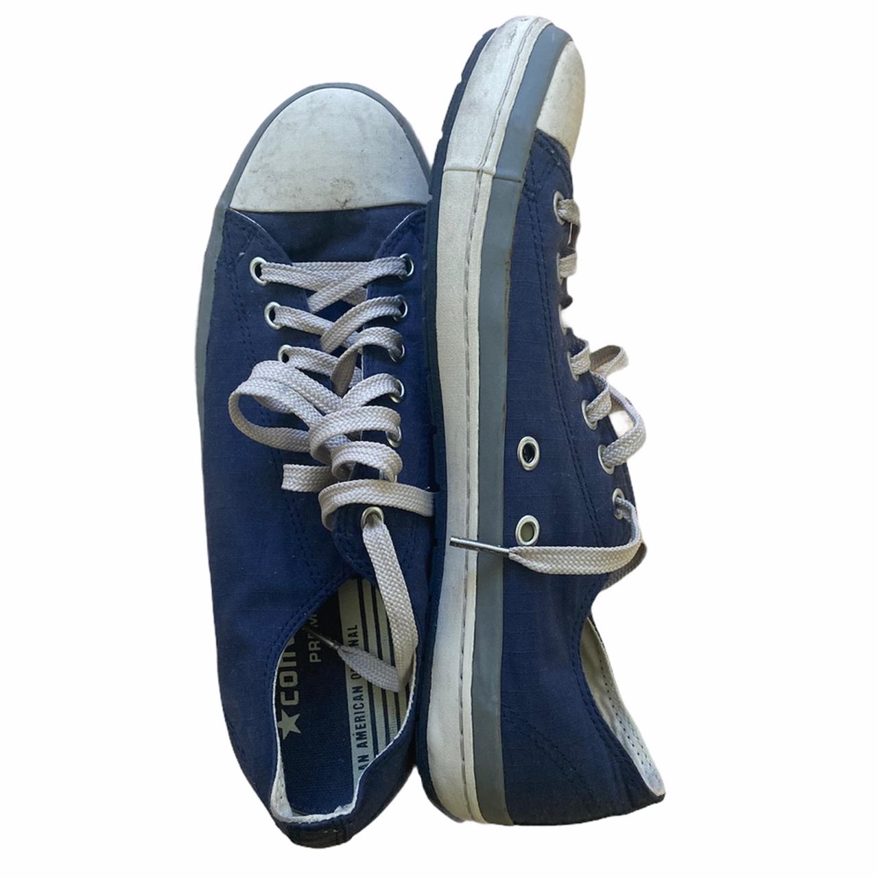 Navy Blue / Grey Low Top Converse All Stars Rare... - Depop