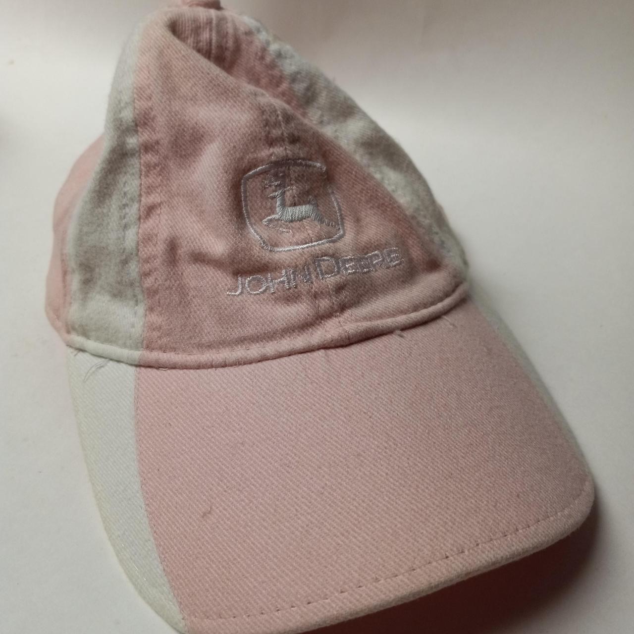 Women's John Deere Velcro Back Cap. Pink and white.... - Depop
