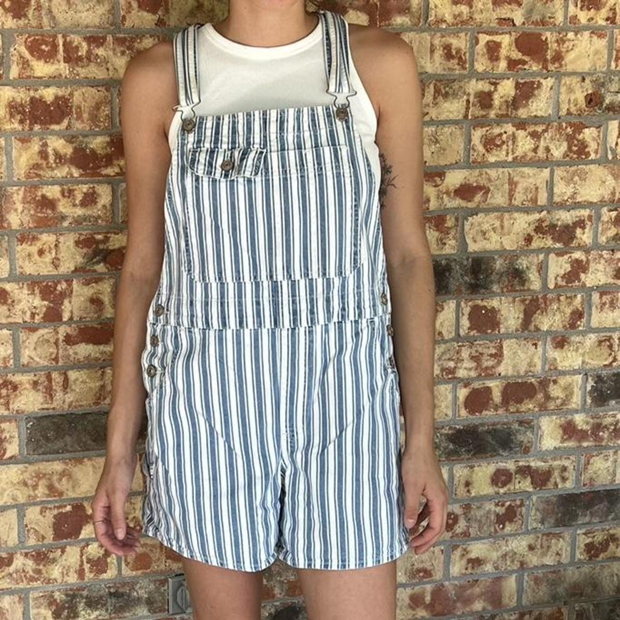 Pinstripe Overalls! Size medium.. could fit xs-small... - Depop