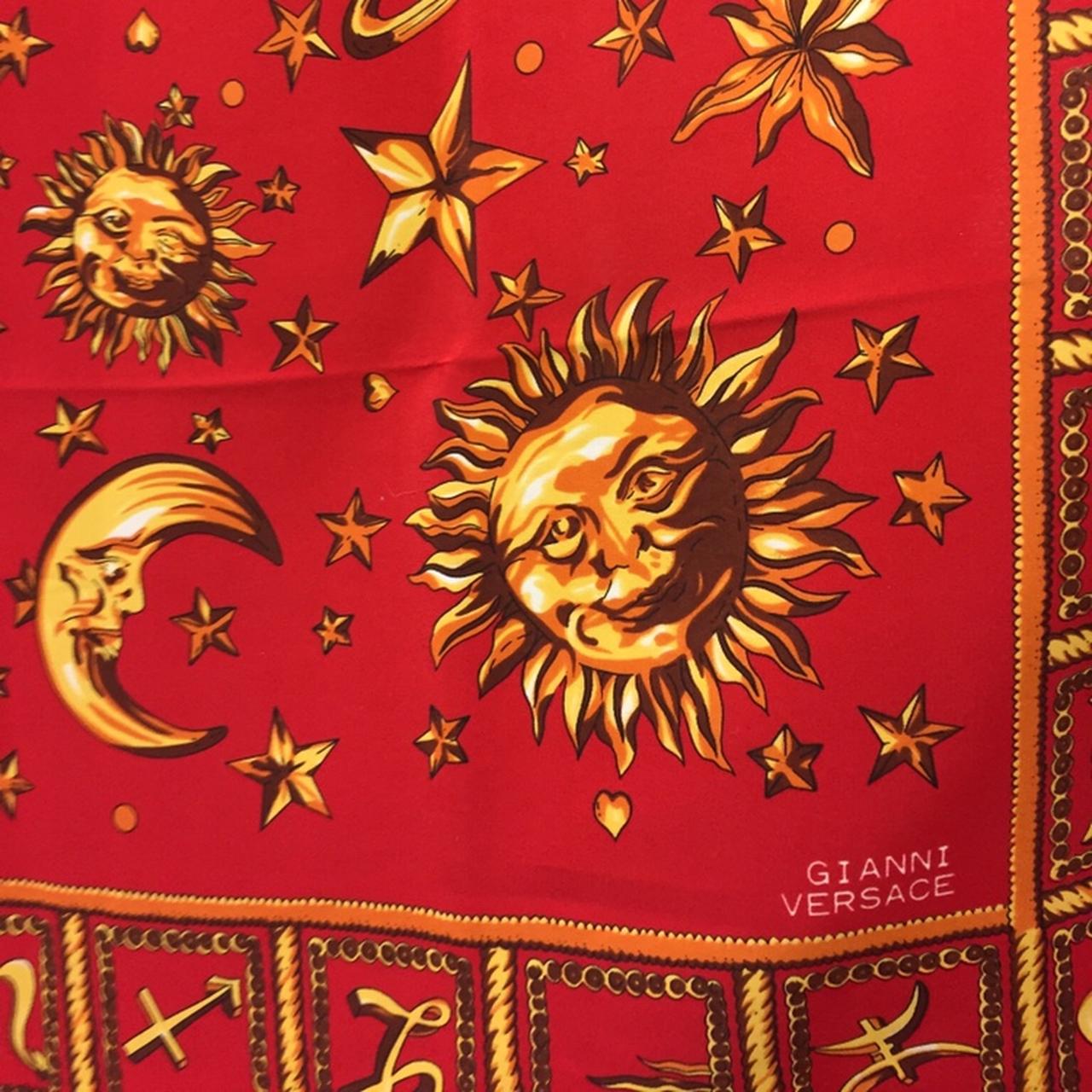 Gianni Versace astrological theme silk scarf... | Depop
