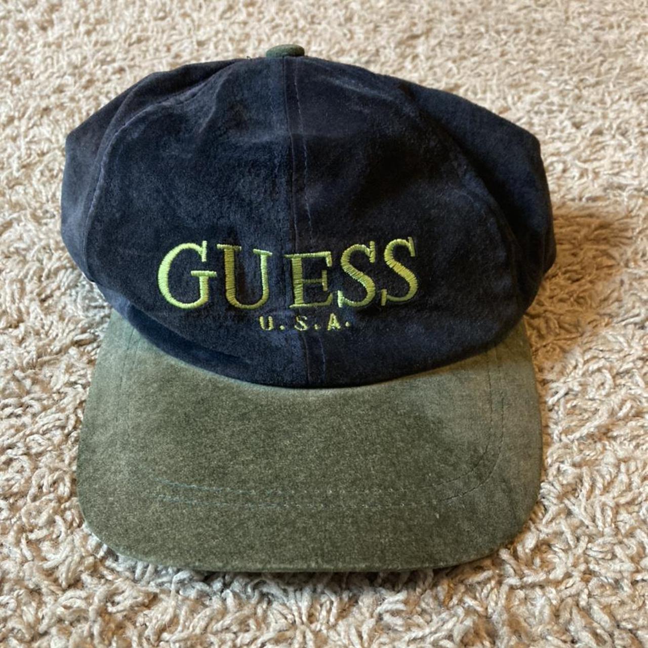 Guess cap vintage. 80’s / 90’s. Velcro strap. Fading... - Depop