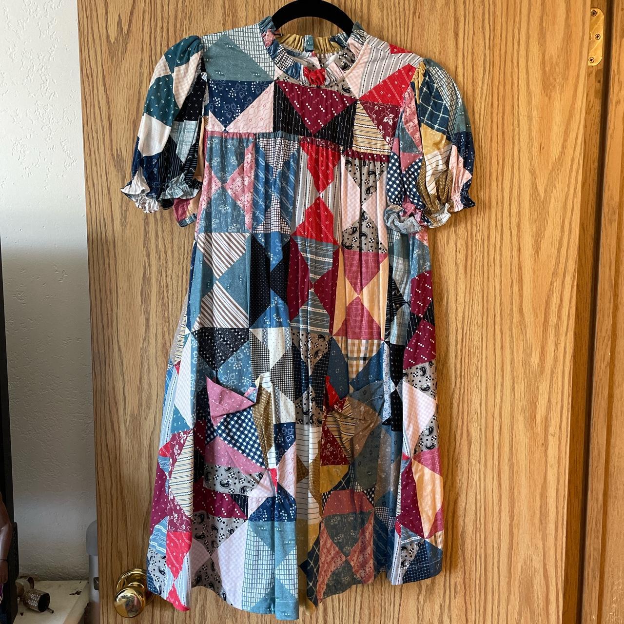 Doen mini patchwork dress, like new. - Depop