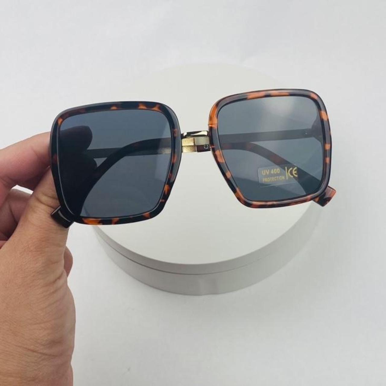 Square tortoise frame and gray lens sunglasses.... - Depop
