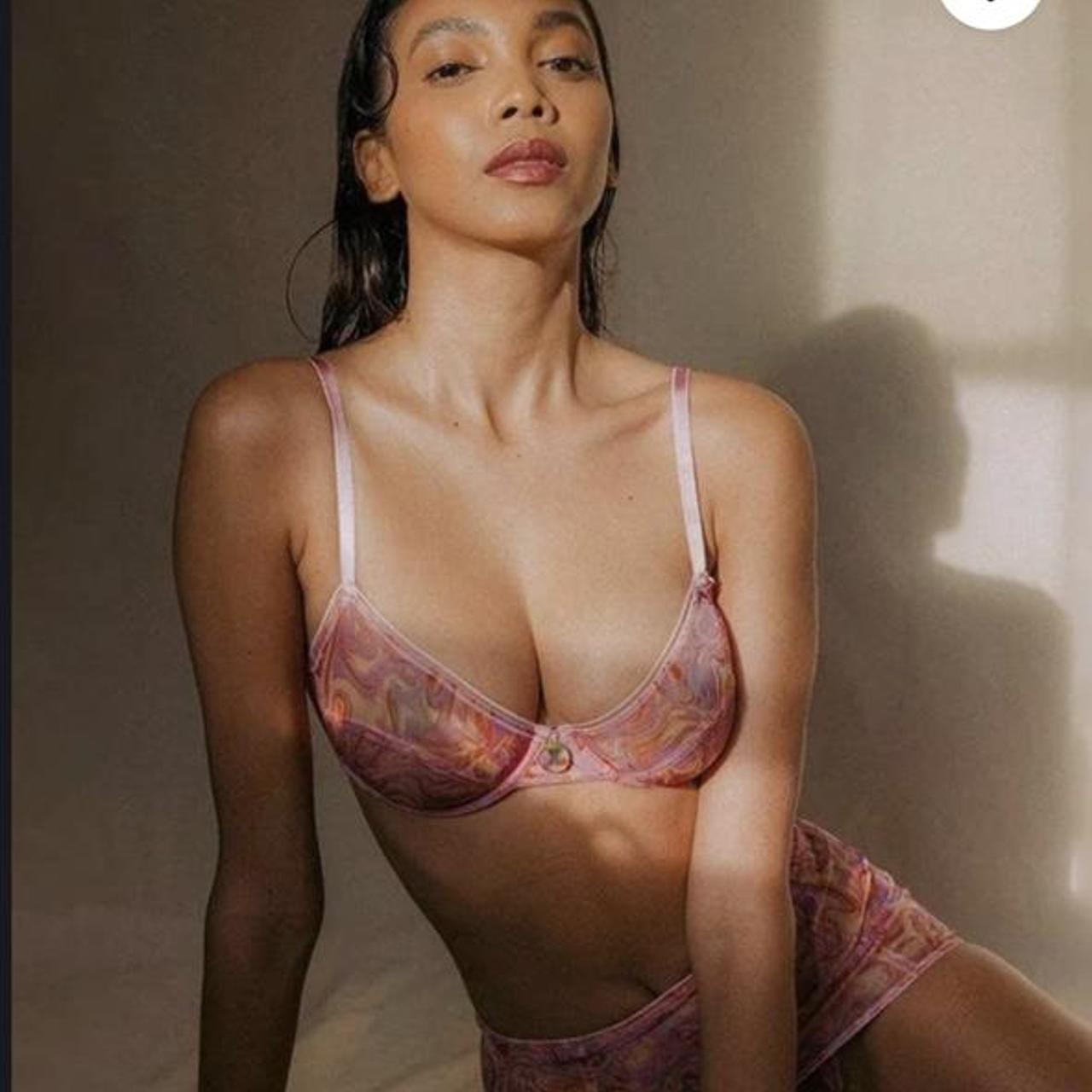 Savage X fenty Xray vision bra and G-string set... - Depop